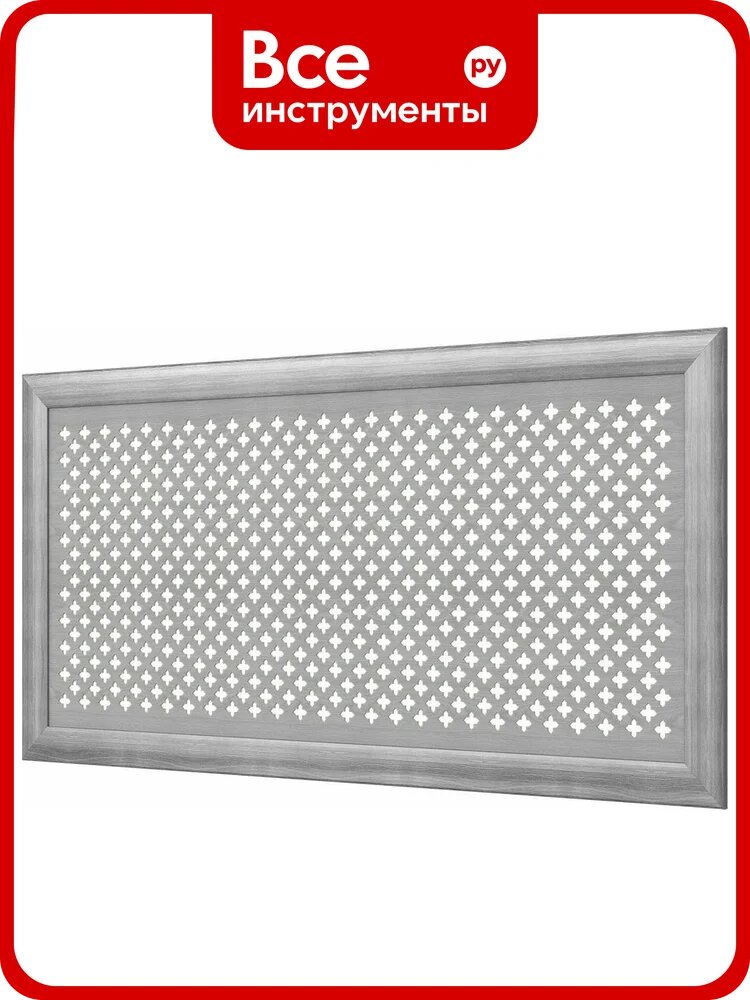 Декоративный экран для радиаторов и батарей Cosca Decor Модерн 600x1200 мм, дуб серый, готика, с рамкой СПБ072552
