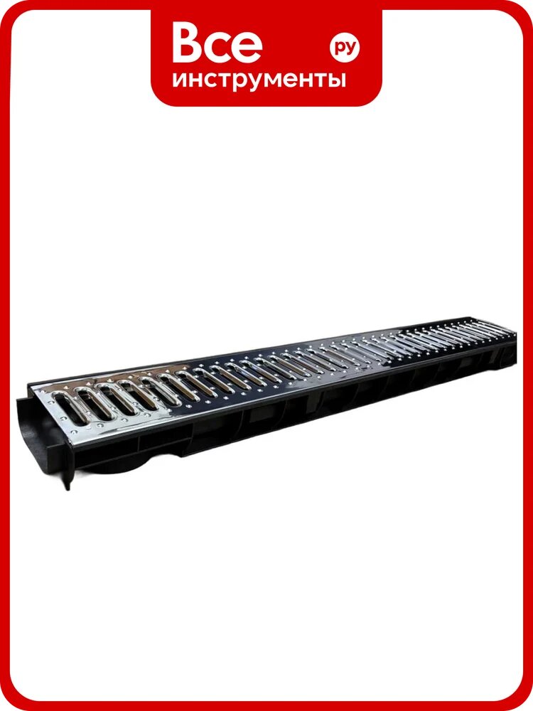 Пластиковый лоток Gidrolica dn100 h60 мм с нержавеющей решеткой класс a15 805503
