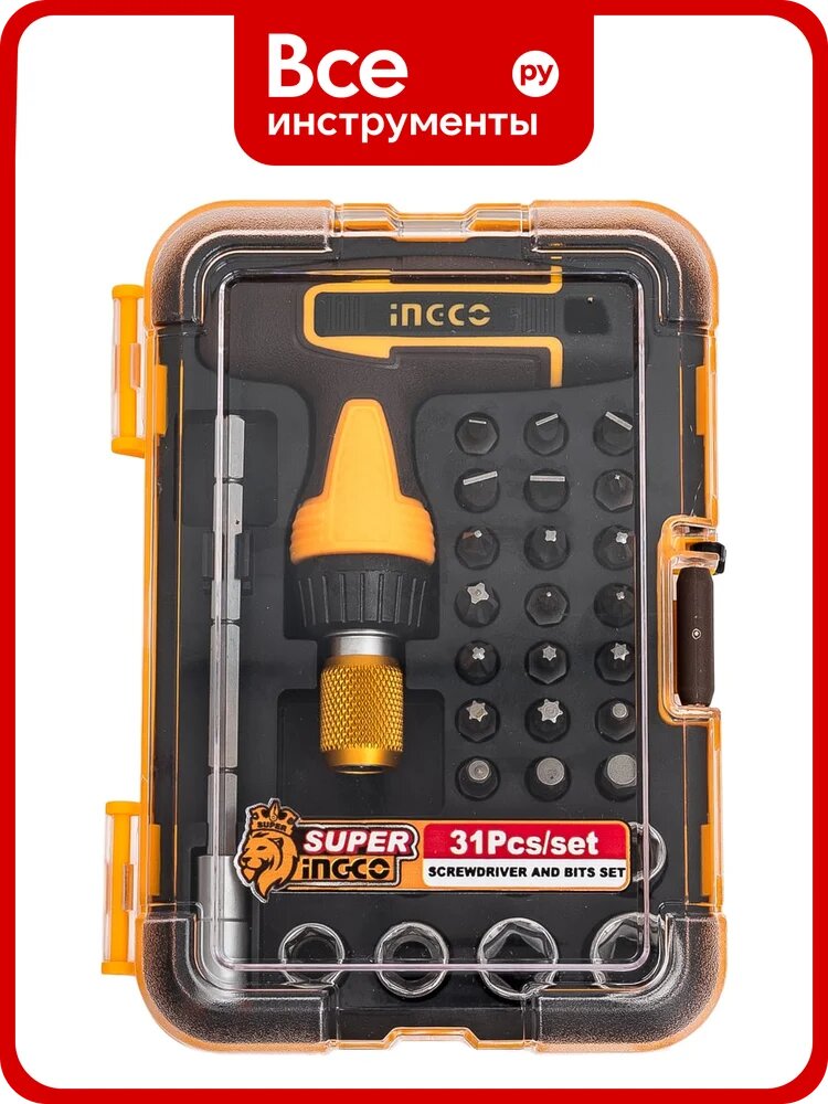 Набор отверток с Т-образной ручкой из 31 шт. INGCO SUPER HKSDB0318