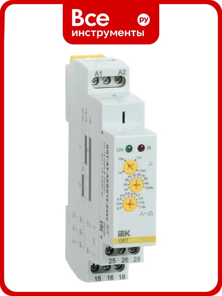 Реле пуска звезда-треугольник IEK ORT 12-230В, AC/DC ORT-ST-ACDC12-240V