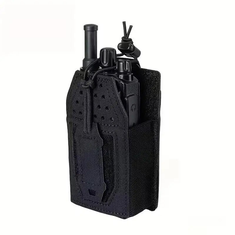 Тактический подсумок для рации нейлон Черный, black color