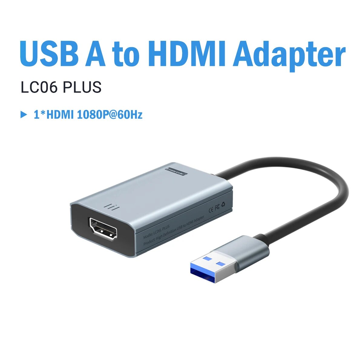 Адаптер USB A to HDMI 1080P Lemorele LC06