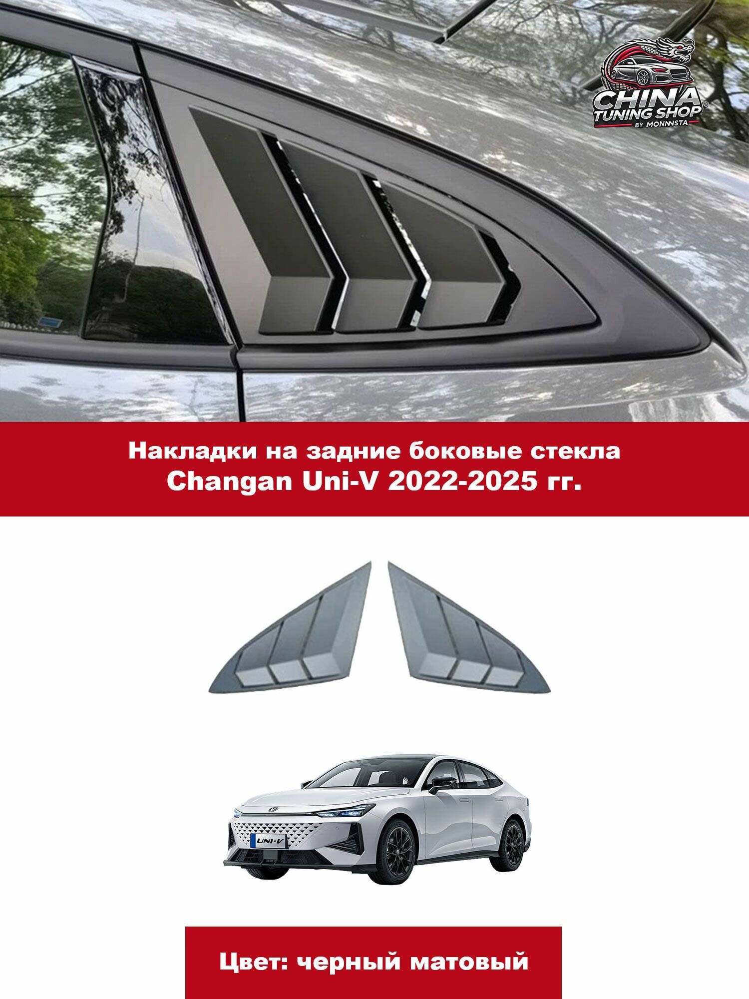 Накладка на задние боковые стекла для Changan Uni-V