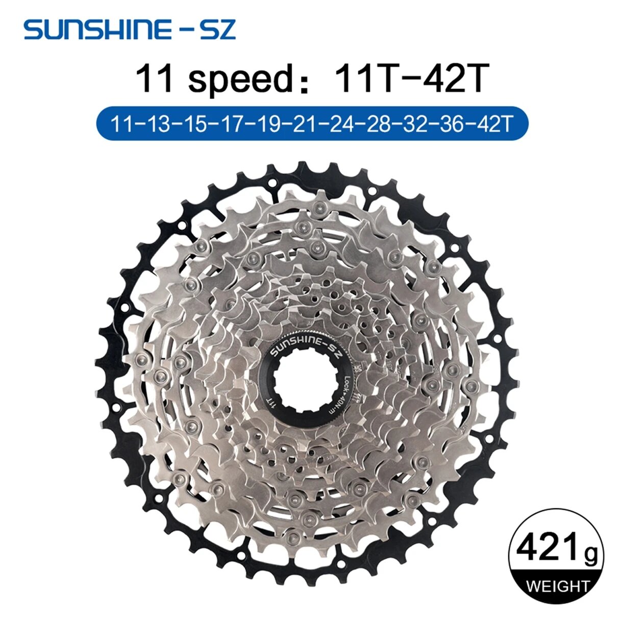 Кассета Sunshine MTB 8-12 Скоростей Стальная 11 Speed 42T