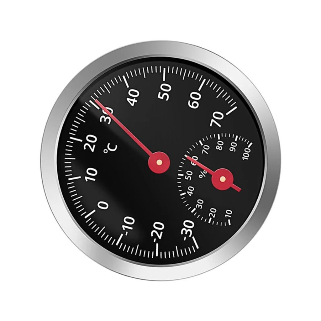 Round Analog Climate Reader for Home Rooms and Car Interiors