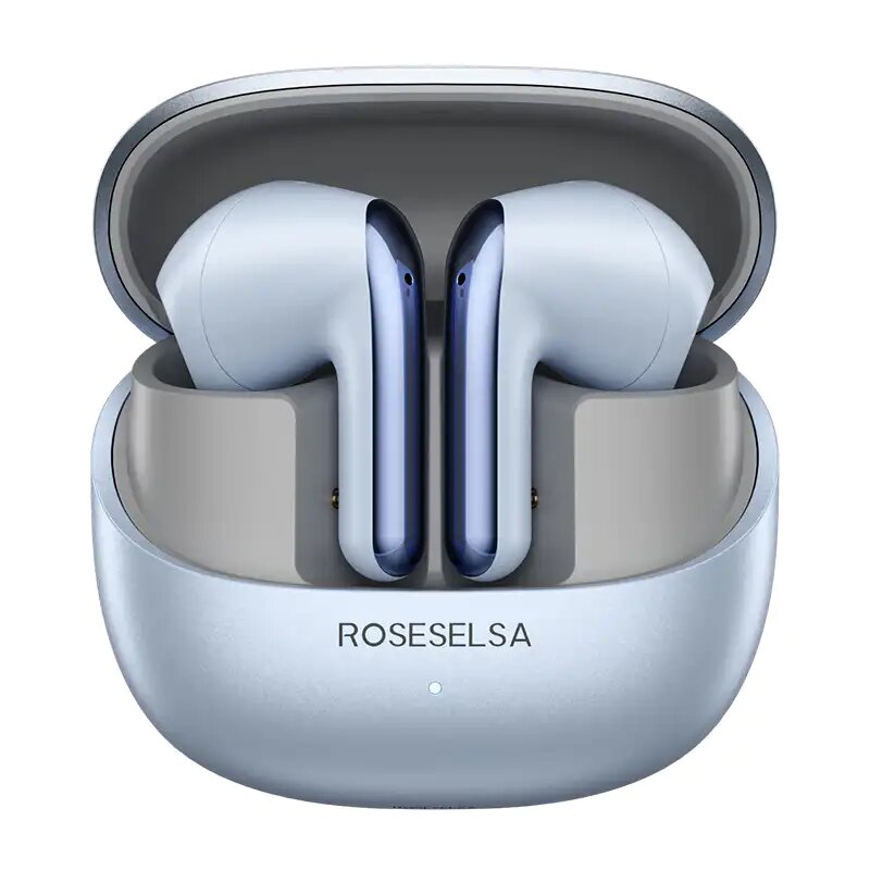 Наушники ROSESELSA mirror полувкладыши с Bluetooth, удобные для ношения, для спорта и бега, синие