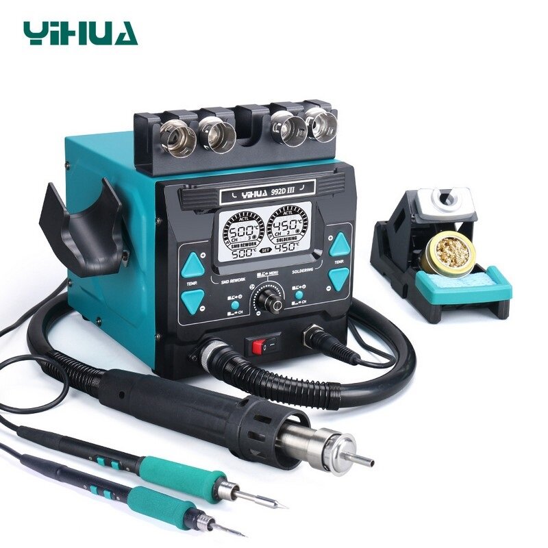 YIHUA992D-III package 2 hot air gun +245+210 паяльная станция