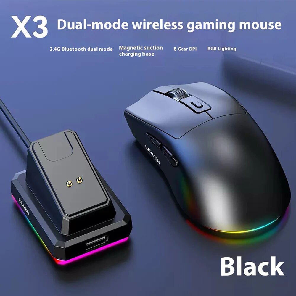 Беспроводная игровая мышь NexusClick Dual Mode 2000 DPI Черный, Black