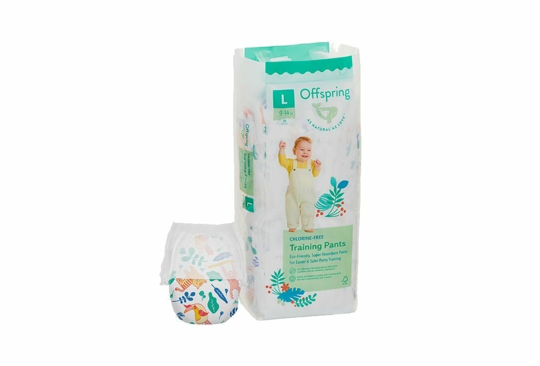 Трусики-подгузники / Offspring, 9-14 кг, 36 шт джунгли / 36мл