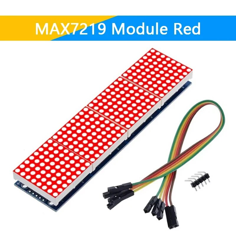 Модуль точечной матрицы MAX7219, модуль микроконтроллера, модуль управления, модуль дисплея 4-в-1 с 5-контактным кабелем для Arduino
