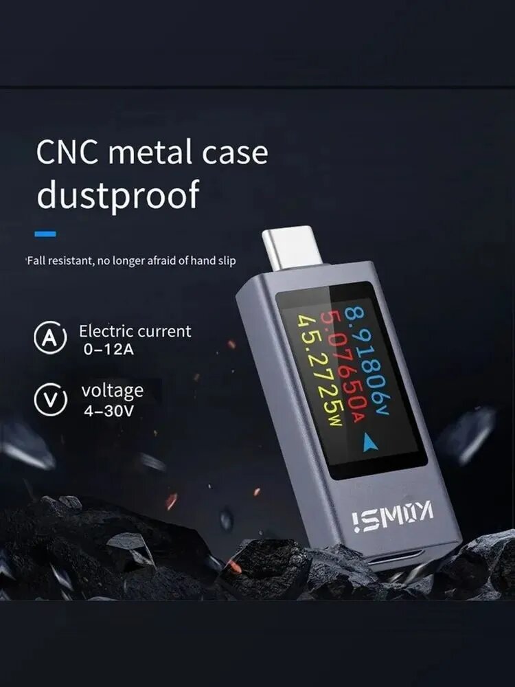 Многофункциональный USB тестер Kowsi KWS-2303C DC 4-30V 0-12А Type-C/ тестер 13в1 цветным дисплеем и графиками