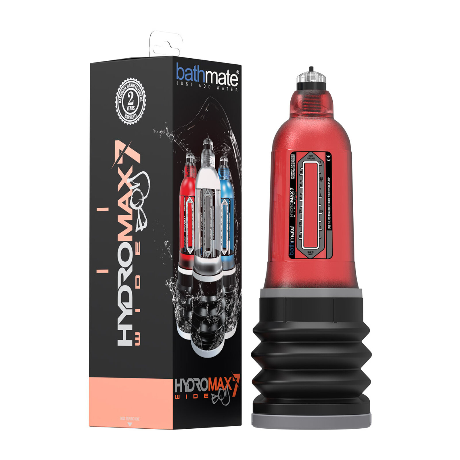 Bathmate Hydromax7 Wide Boy, красная Модернизированная гидропомпа для увеличения пениса (размер M+)