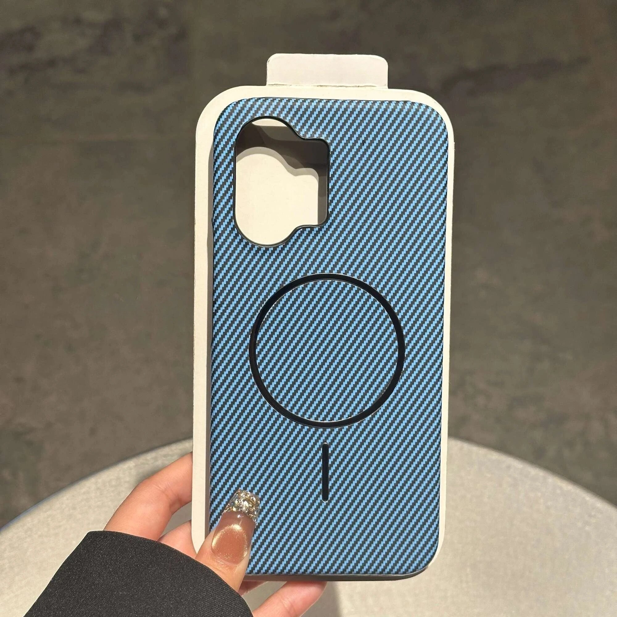 Роскошный Магнитный Чехол С Текстурой Карбонового Волокна Для Xiaomi POCO Poco X8 Pro, Синий, Blue