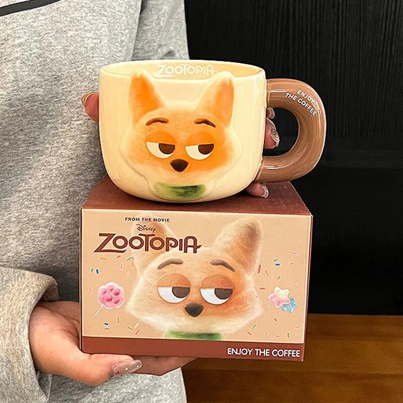Кружка Zootopia Ник Уайлд, керамическая, 1 шт, детская, коричневая, подарок