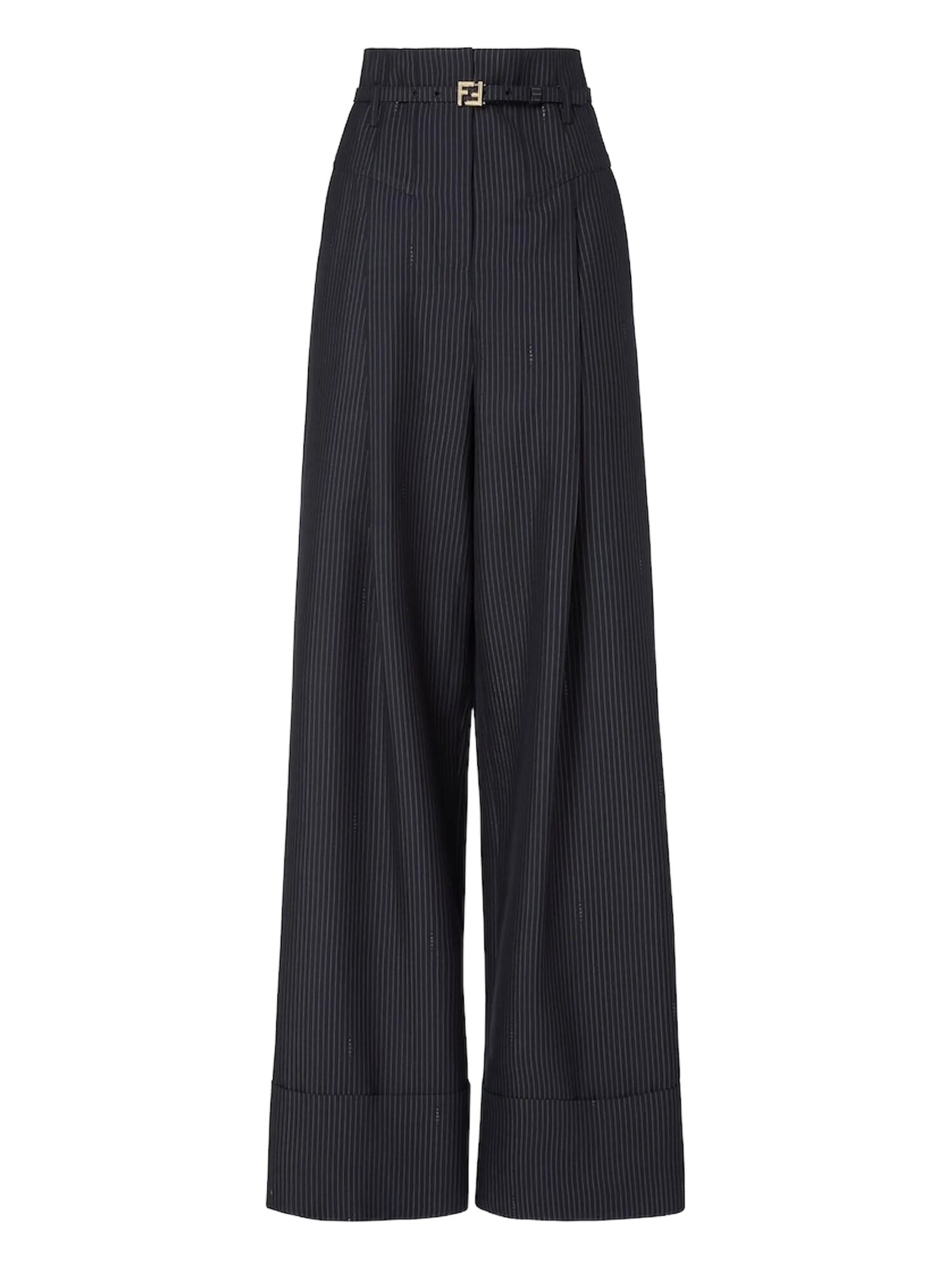 Брюки Black pinstriped wool trousers