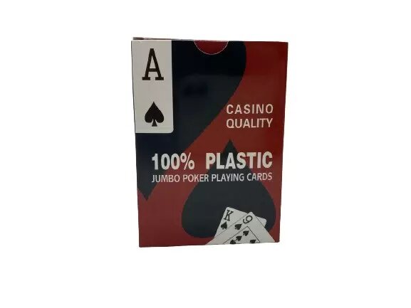 Карты игральные пластиковые Покер, 54 карты PLASTIC PLAYING CARDS. красный