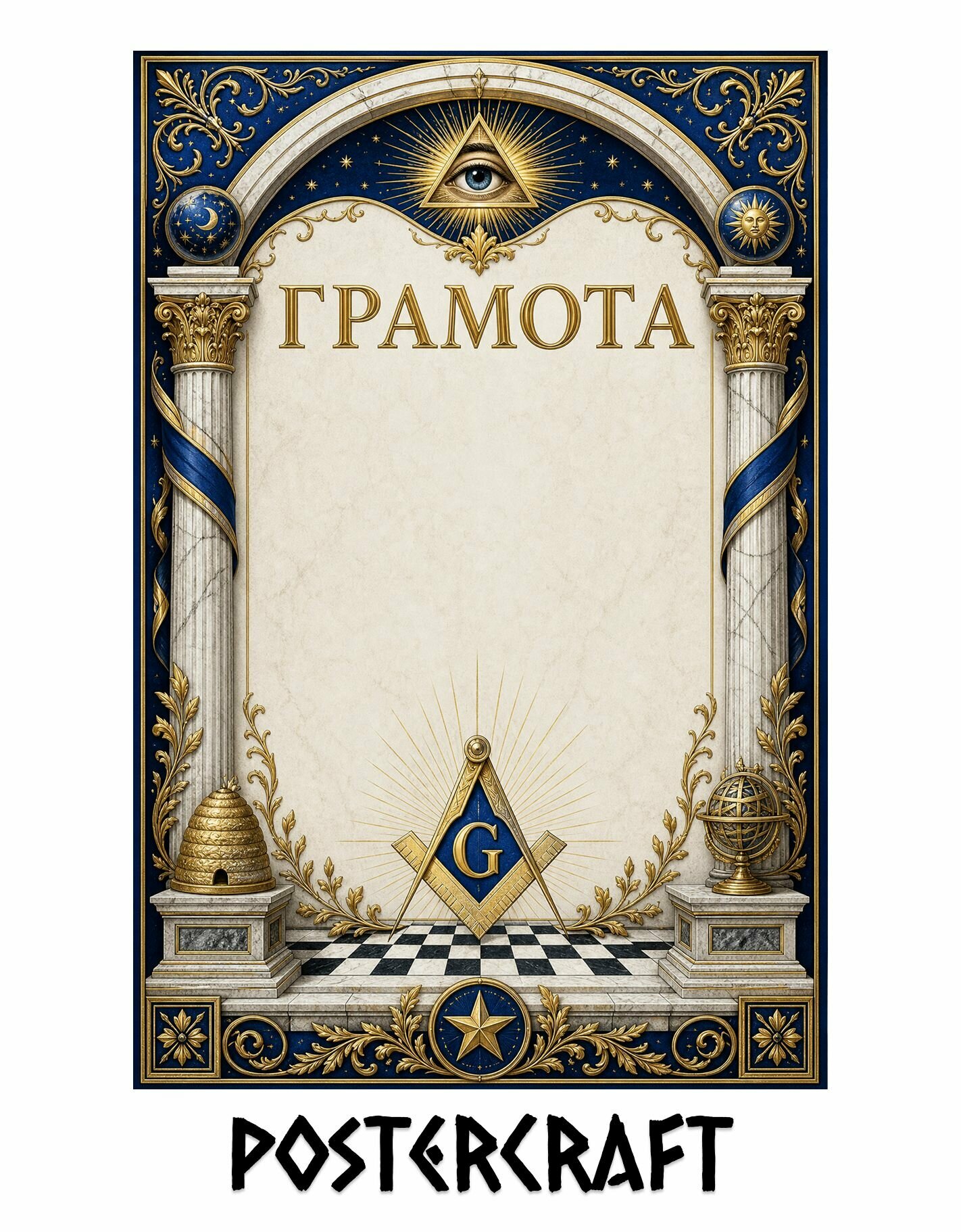 Подарочная "Грамота", А4, 21x29,7 см, (плотная типографская бумага)