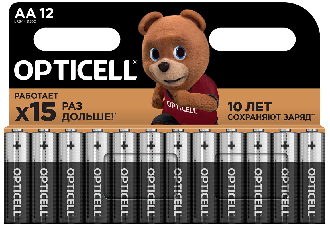 Батарейка, аккумулятор и зарядное устройство для него Opticell Basic AA 12шт