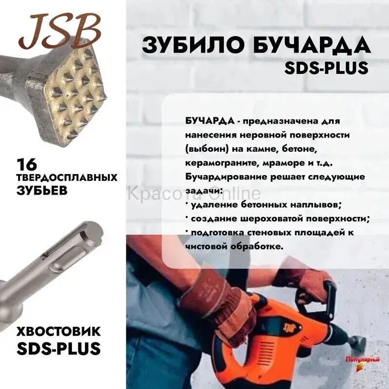 Зубило Бучарда SDS-Plus — фото 1
