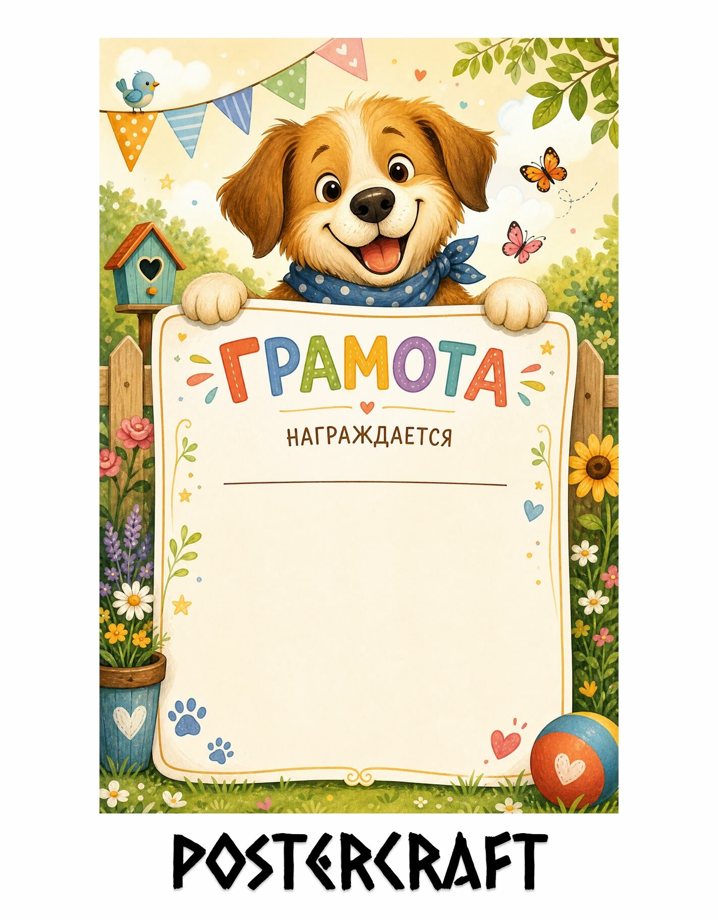 Стильная Подарочная "Грамота", А4, 21 29,7 см, (плотная типографская бумага)