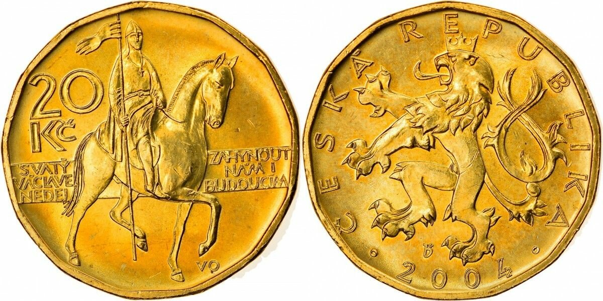 Чехия 20 крон, 2004 Святой Вацлав XF