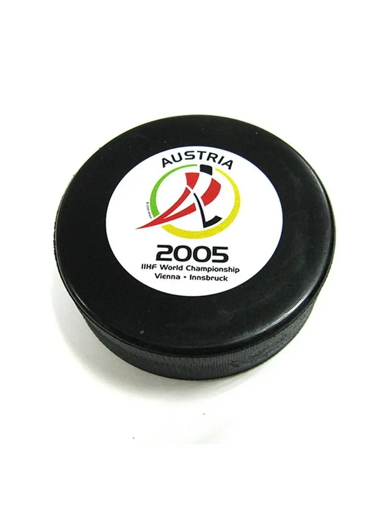 Шайба Sportfanat Чемпионат Мира 2005 Австрия, 76 мм, цвет черный