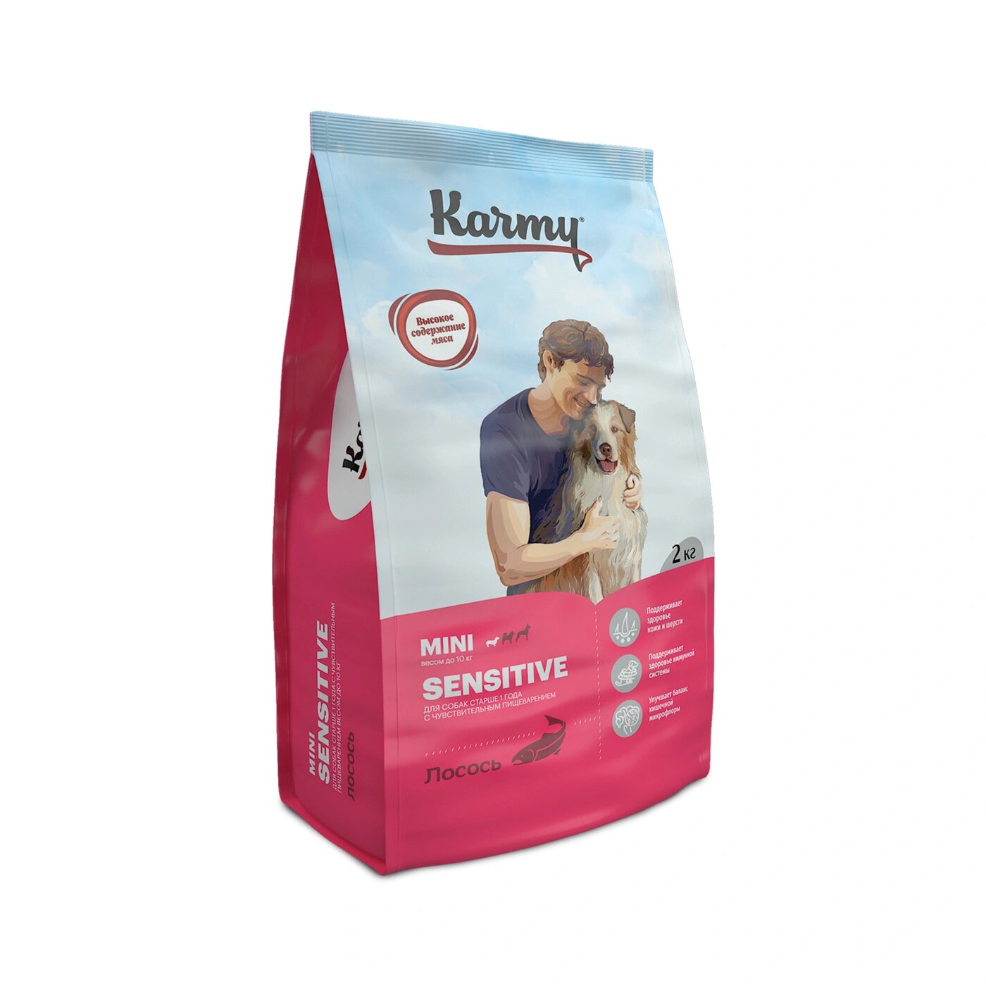 Корм сухой Карми Sensitive Mini для /собак мелких пород с чувствительным пищеварением Лосось 2кг