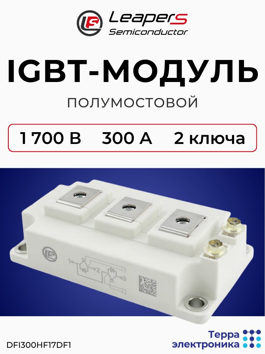 IGBT-модуль 1700 В, 300 А, 2 ключа, полумостовой, электрическая изоляция, DFI300HF17DF1 LEAPERS