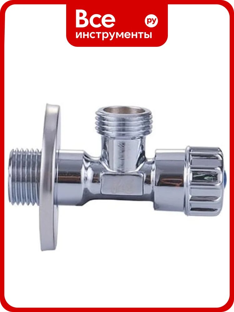Кран угловой ViEiR с отводом, 1/2 х 10 хром, шаровой, для бытовой сантехники и фильтров VER56