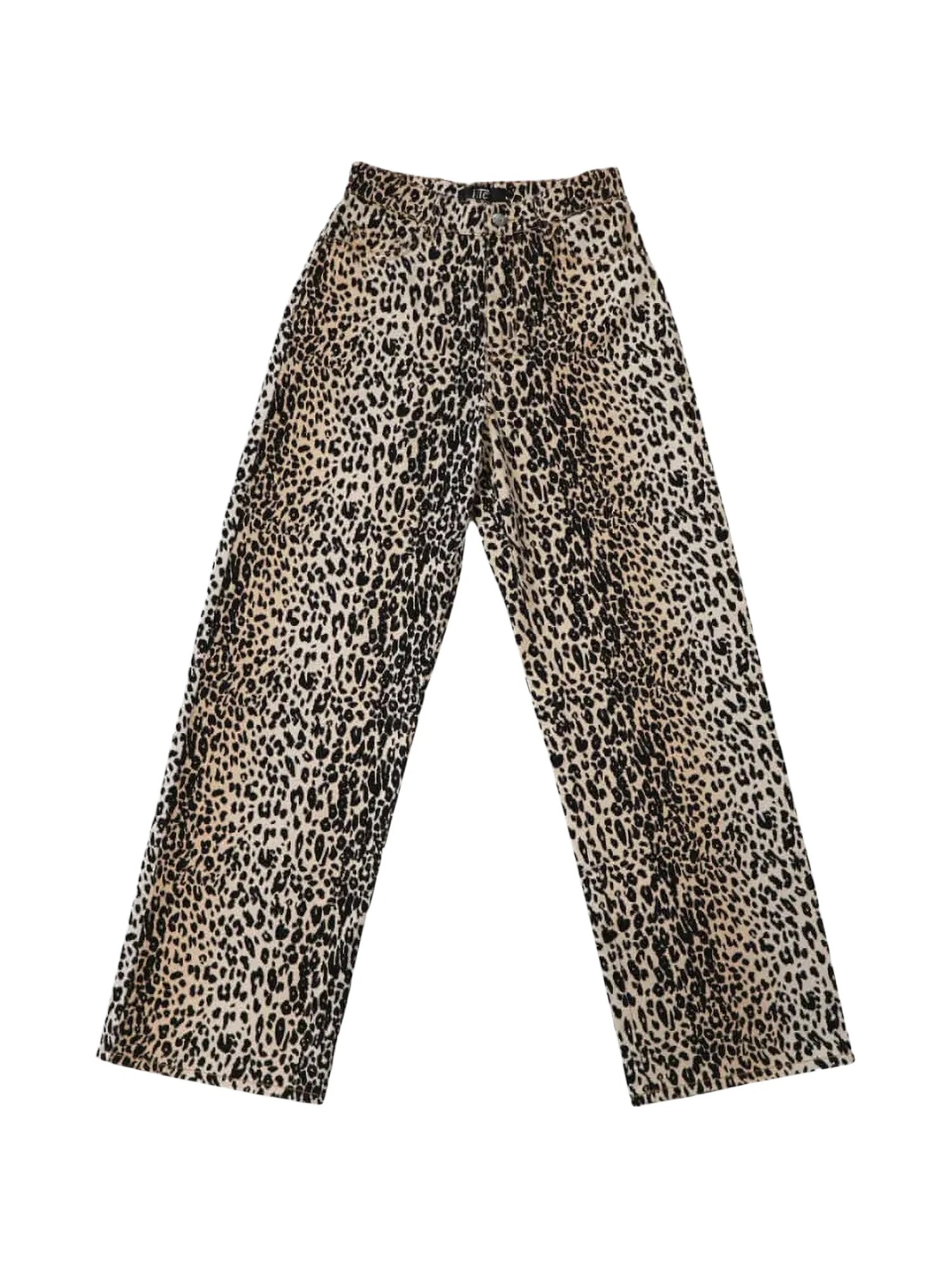 Джинсы Leopard-print wide-leg jeans 
