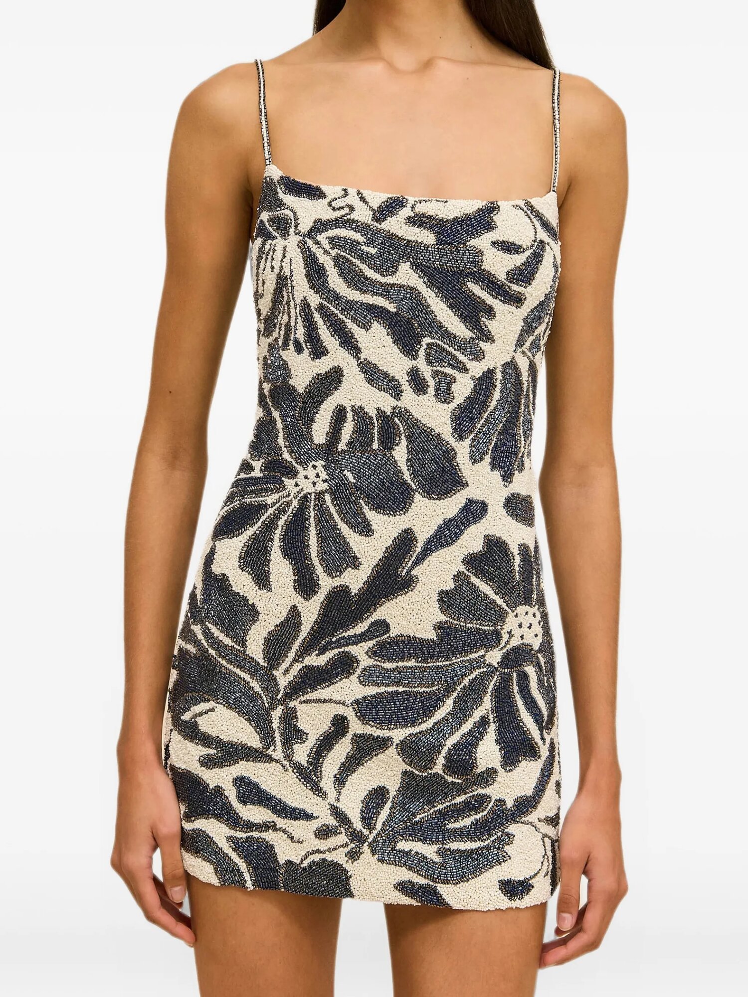 Платье Bebe bead-embellished floral-print mini dress