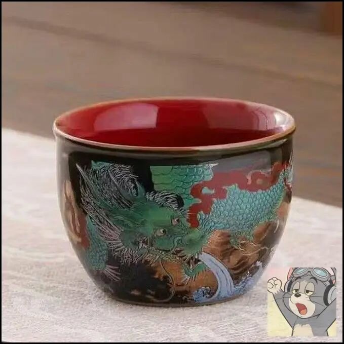 Пиала Зелёный Дракон черный, красный, 1 шт