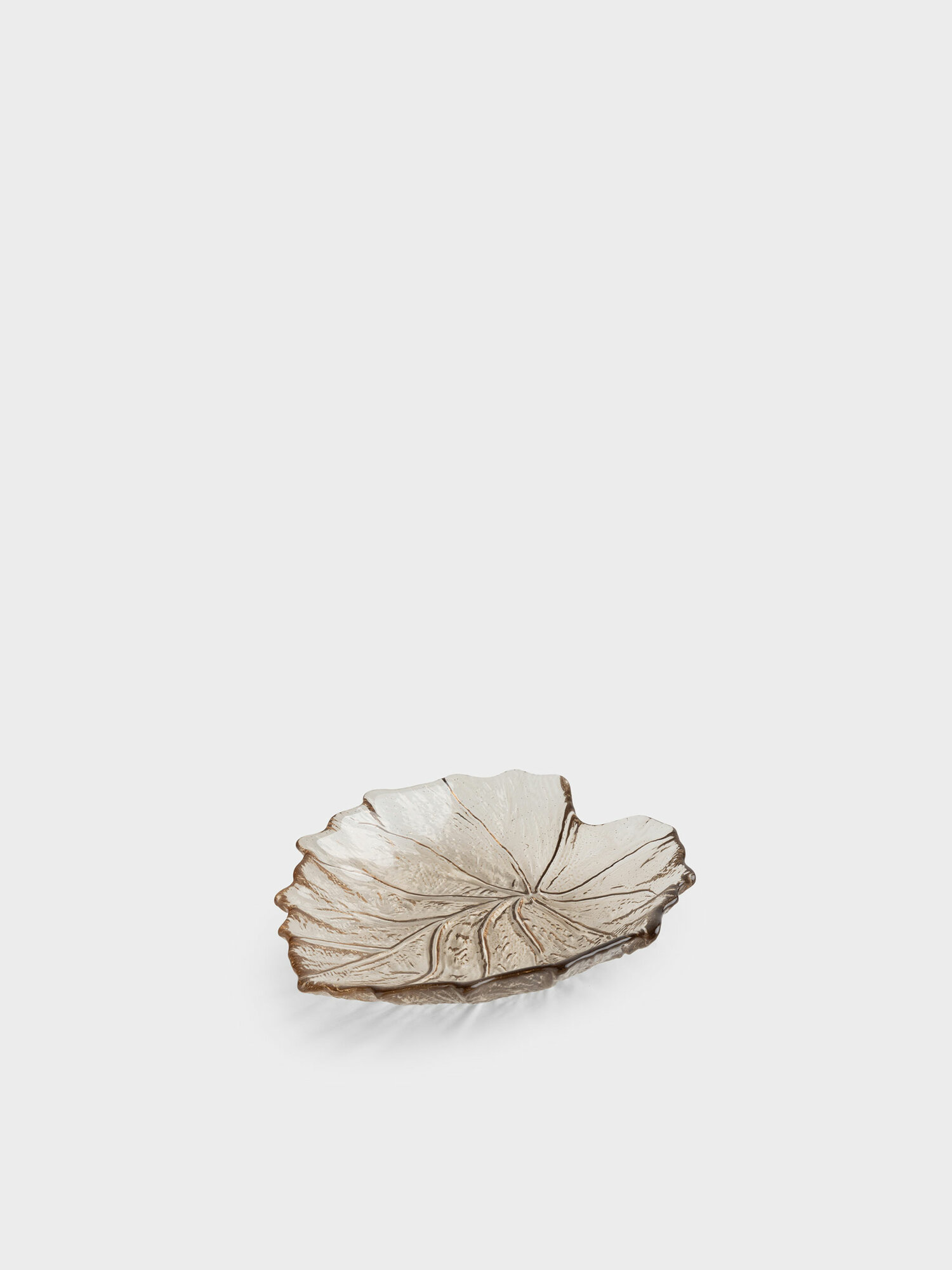 Блюдо, 16х14х2 см, стекло, коричневое, Лист, Leaves, Kuchenland