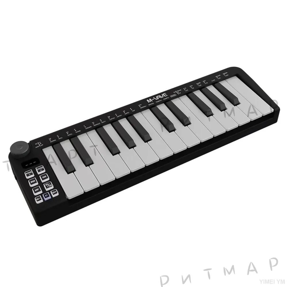 MIDI-клавиатура M-VAVE SMK-25MINI (25 клавиш) черная для работы с музыкальными программами