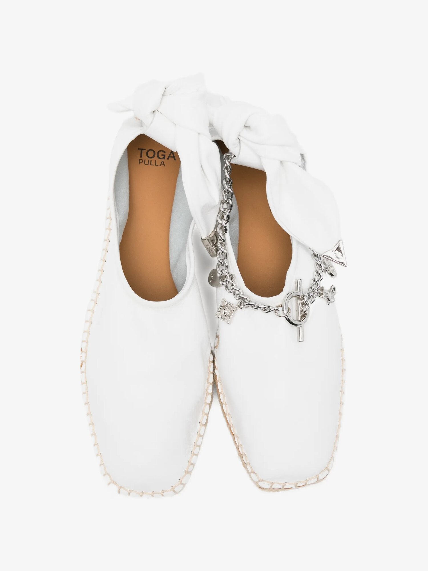 Эспадрильи Toga Pulla Knot-detail espadrilles, размер 39, бежевый/белый — фото 1