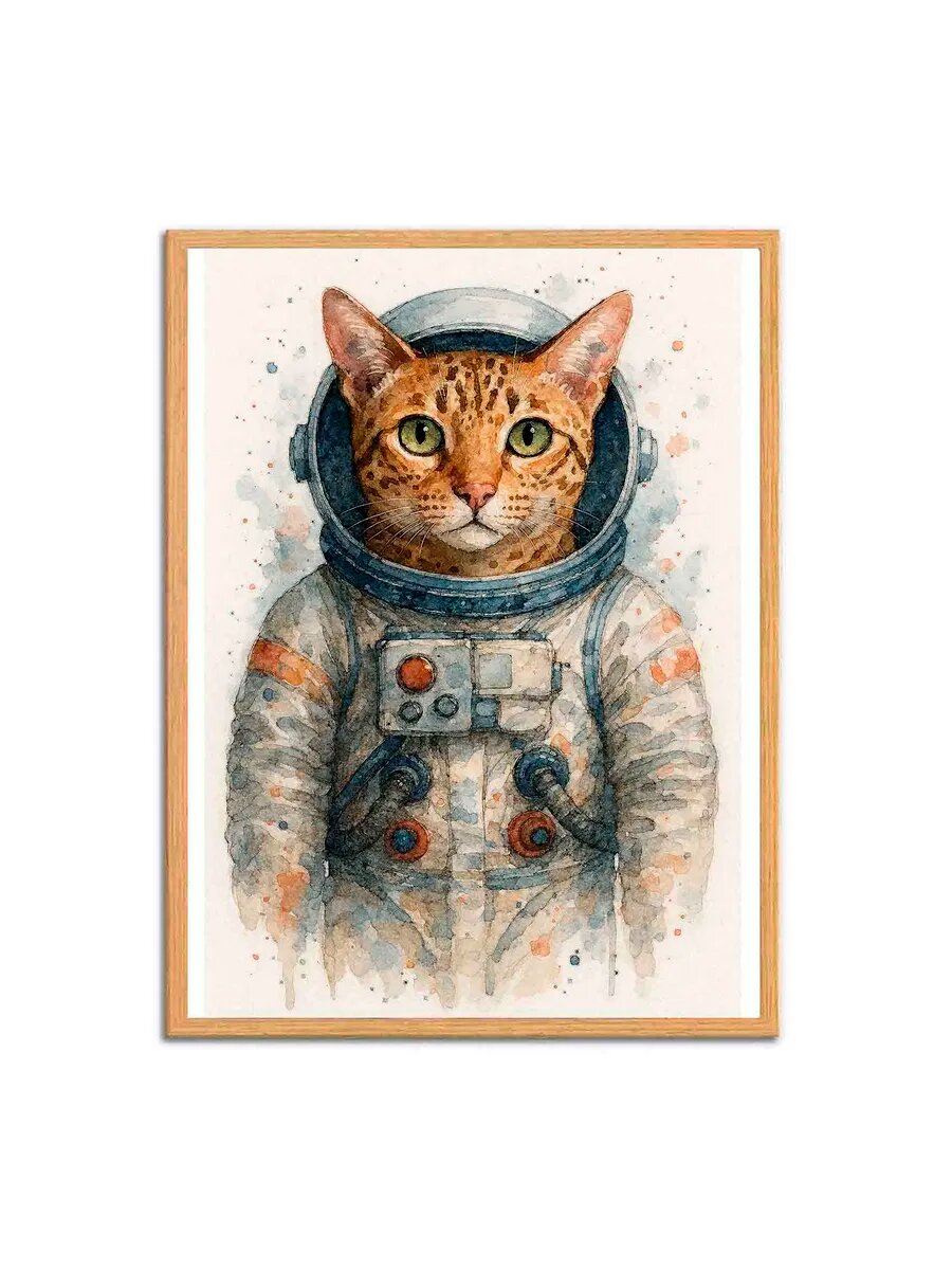 Кошка-Оцикат, Астронавт, Плакат 30x42см
