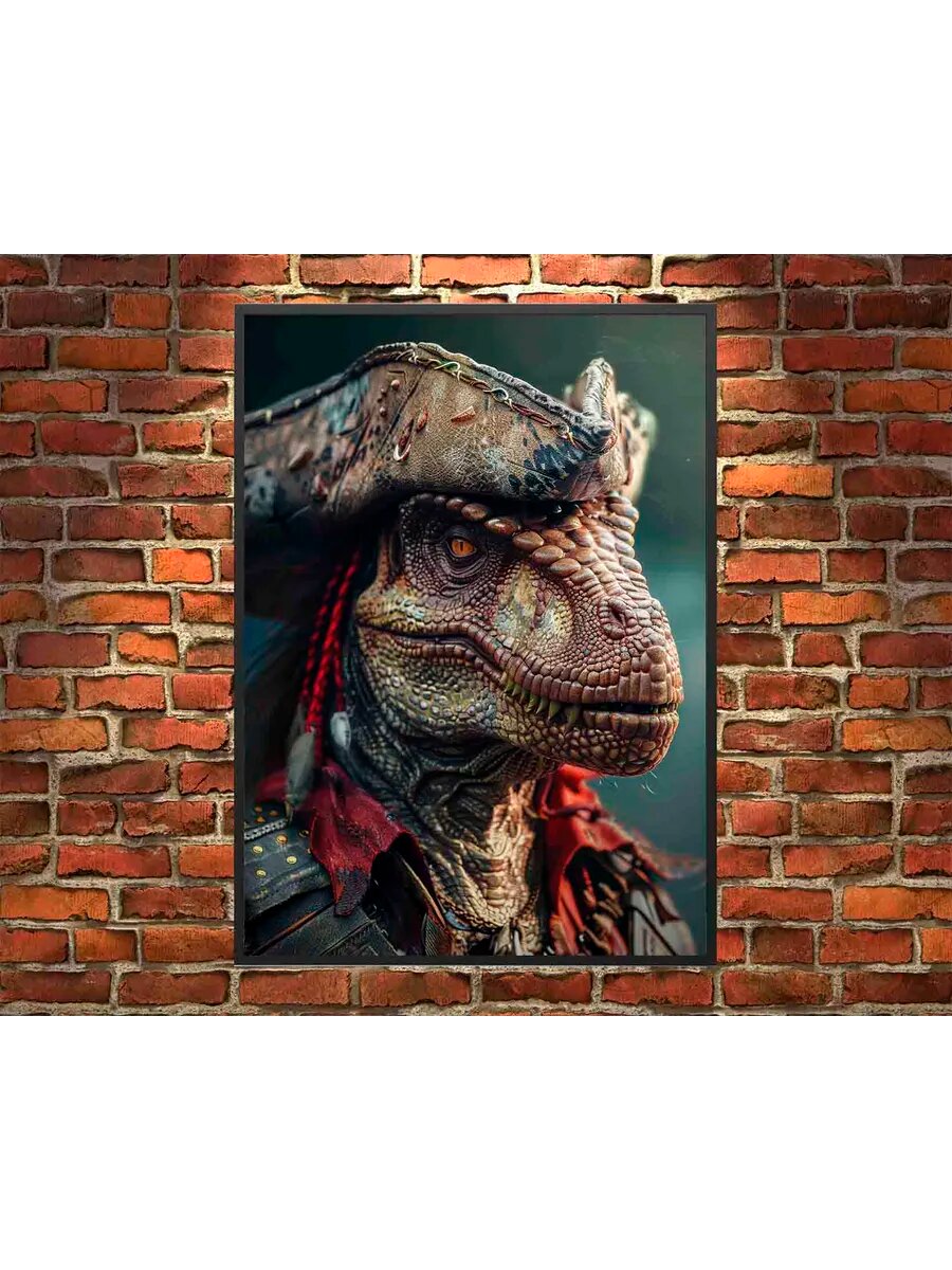 Гиганотозавр-животное-пират 3, Плакат 30x42см
