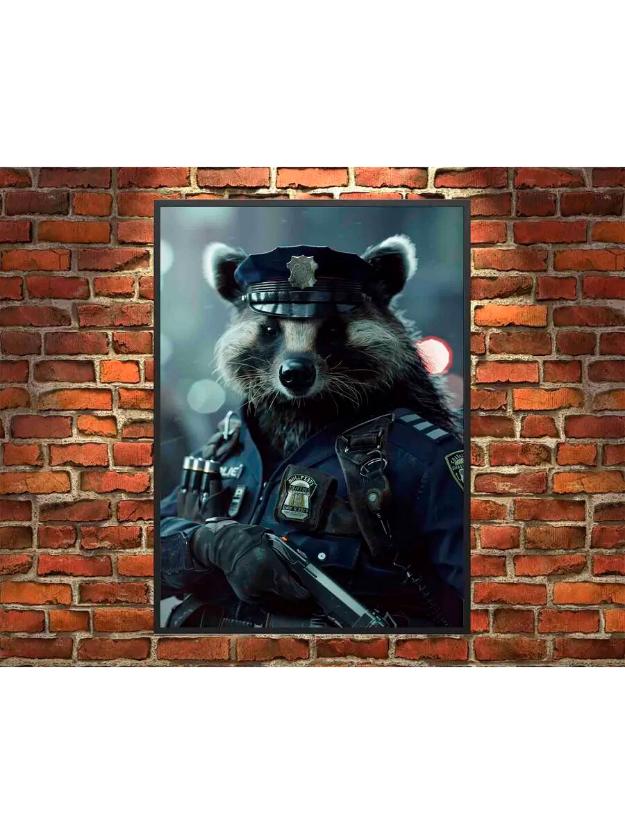 Барсук-животное-полицейский 2, Плакат 30x42см