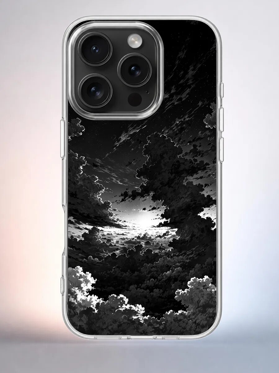 Чехол iPhone 15 Pro ночное небо силиконовый