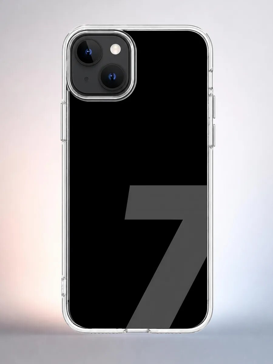 Чехол iPhone 15 цифра семь силиконовый прозрачный