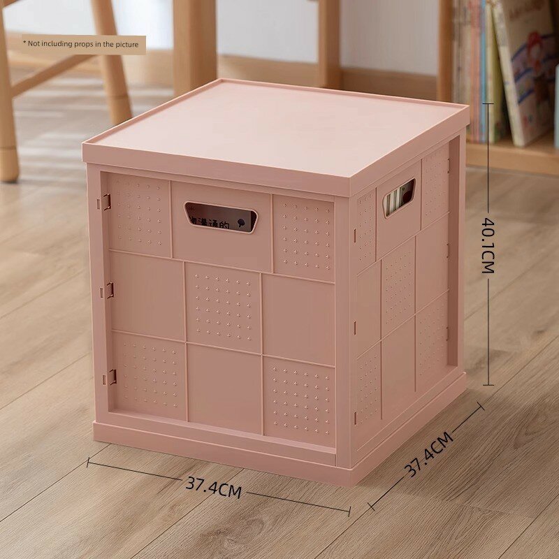 Винтажный розовый мобильный стеллаж с крышкой, без колес, 1 полка, 37x37см для общежития, офиса и кровати