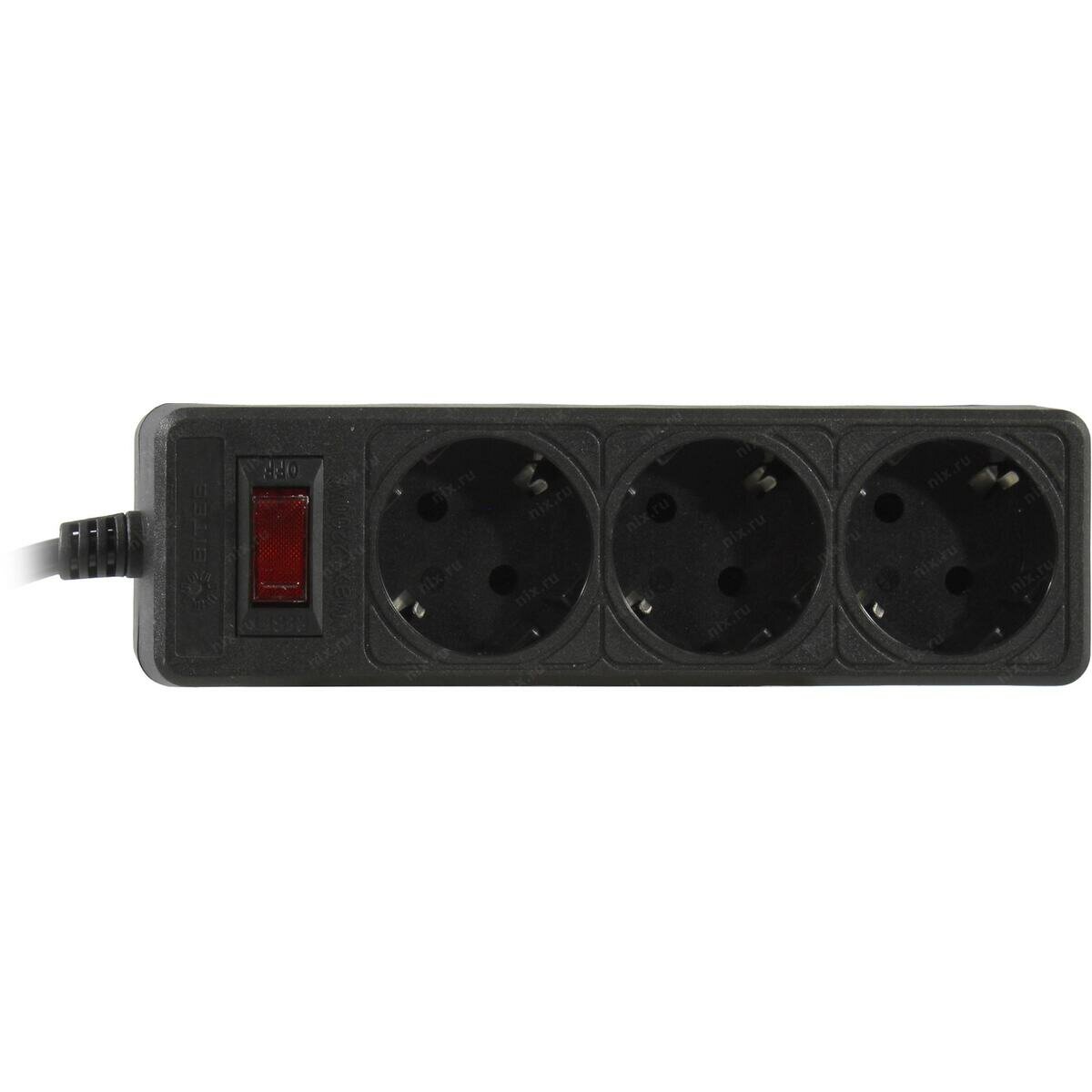 Сетевой фильтр 5bites SP3B-518 Black 1.8м ( 3 розетки ) — фото 1