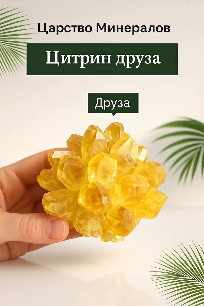 Цитрин Друза малая, 200-300 г/талисман Оберег
