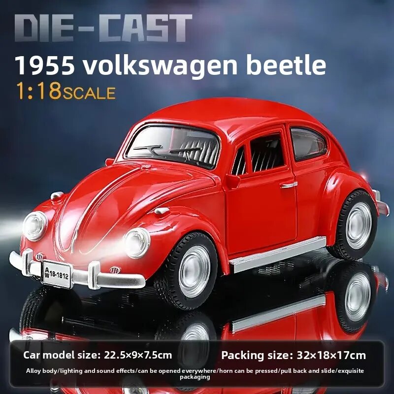 Модель автомобиля Volkswagen Beetle 1963 года 1:18 red-no box
