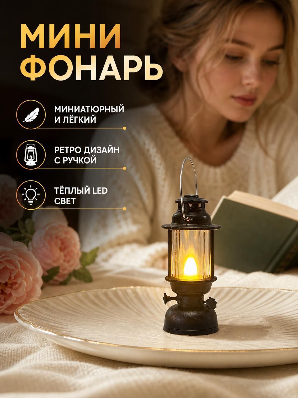 Фонарь миниатюра для кукол 1шт, лампа