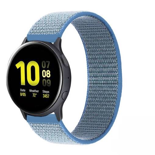 Универсальный нейлоновый ремешок 20 мм для Samsung Galaxy Watch, Huawei Watch, Honor, Xiaomi Amazfit и Garmin, голубой