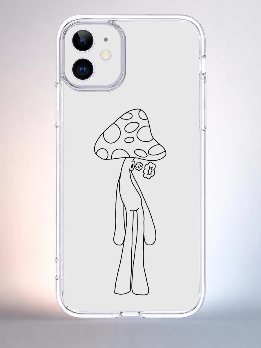 Чехол iPhone 11 гриб человечек силиконовый