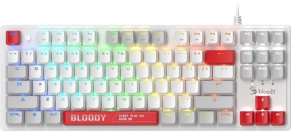 Клавиатура A4Tech S310N механическая белый/красный USB Multimedia for gamer
