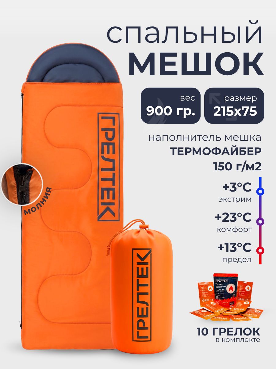 Спальный мешок туристический 215х73 / спальник Лайт