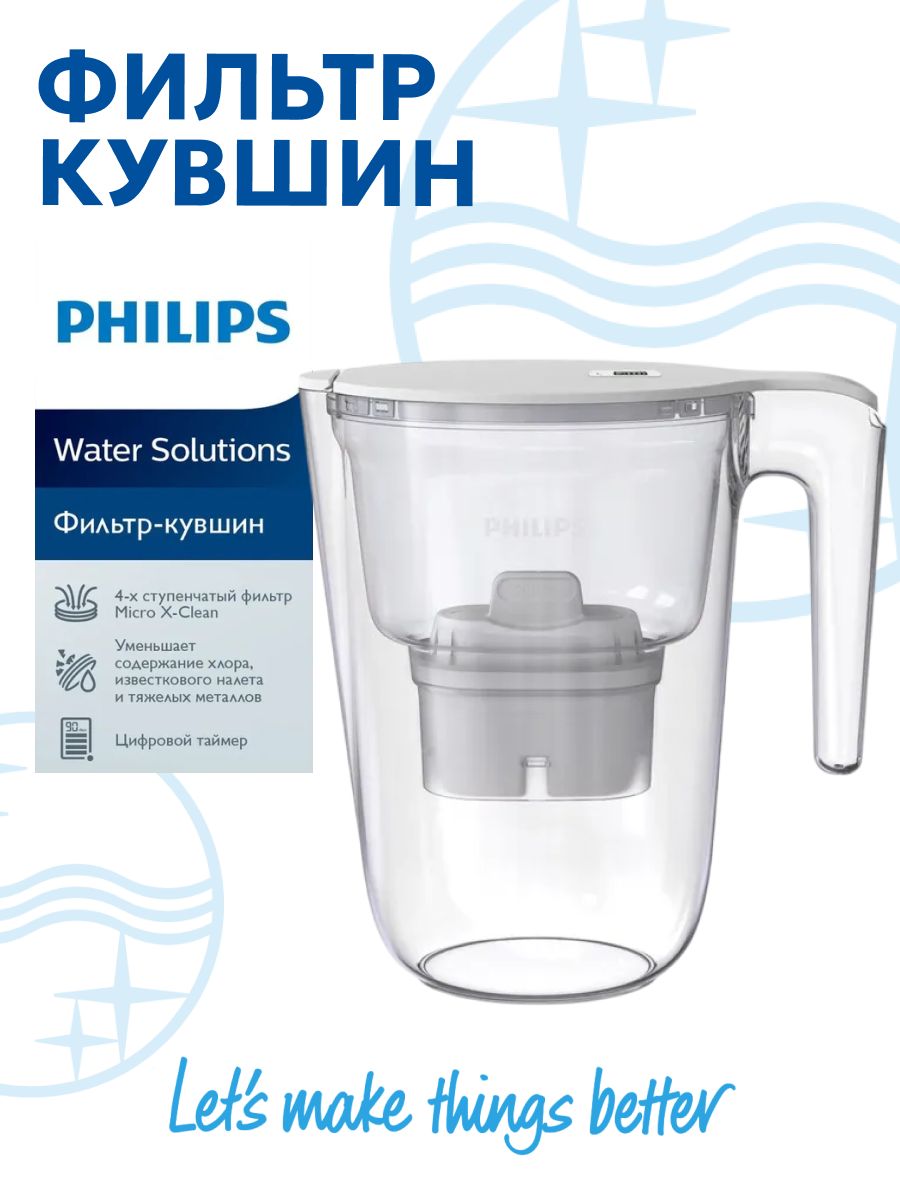 Фильтр кувшин для воды Philips AWP2937WHT/51 Белый, 3,4л